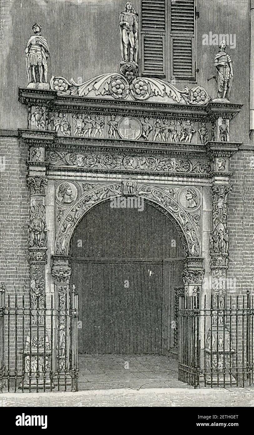 Piacenza porta maggiore del Palazzo dei Tribunali Stock Photo - Alamy
