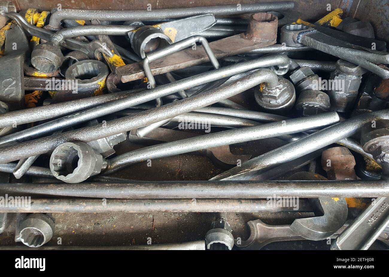 Tools for working with bolts of various diameters Stock Photo - Alamy