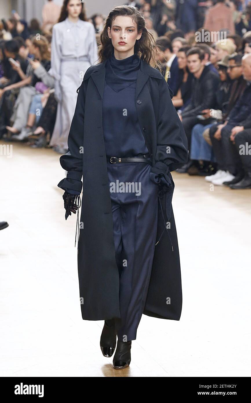 Model Marie Damian walks on the runway during the Nina Ricci Fashion ...