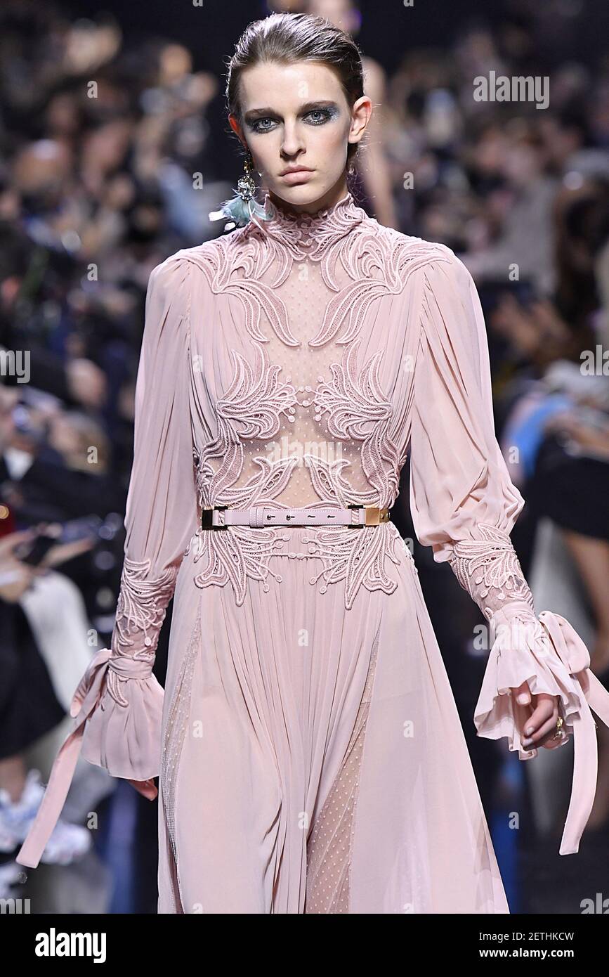 Model Merel Zoet walks on the runway during the Elie Saab Fashion Show ...