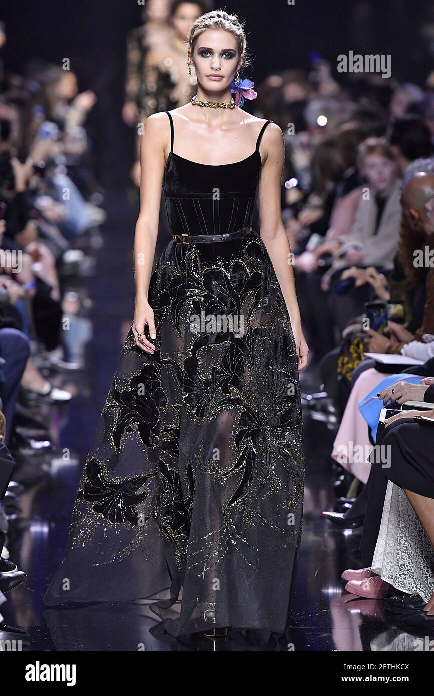 Model Noel Berry walks on the runway during the Elie Saab Fashion Show ...