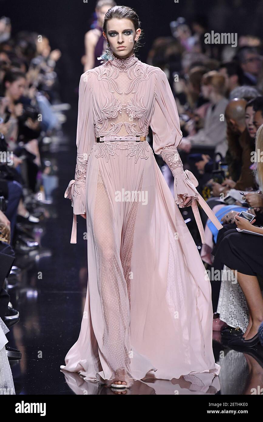 Model Merel Zoet walks on the runway during the Elie Saab Fashion Show ...