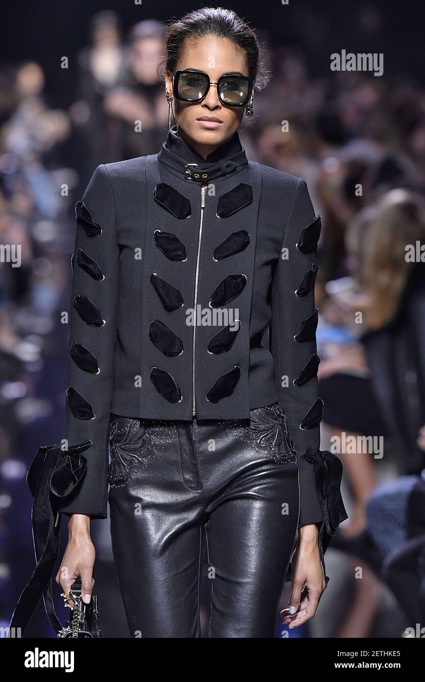 Model Cindy Bruna walks on the runway during the Elie Saab Fashion Show ...