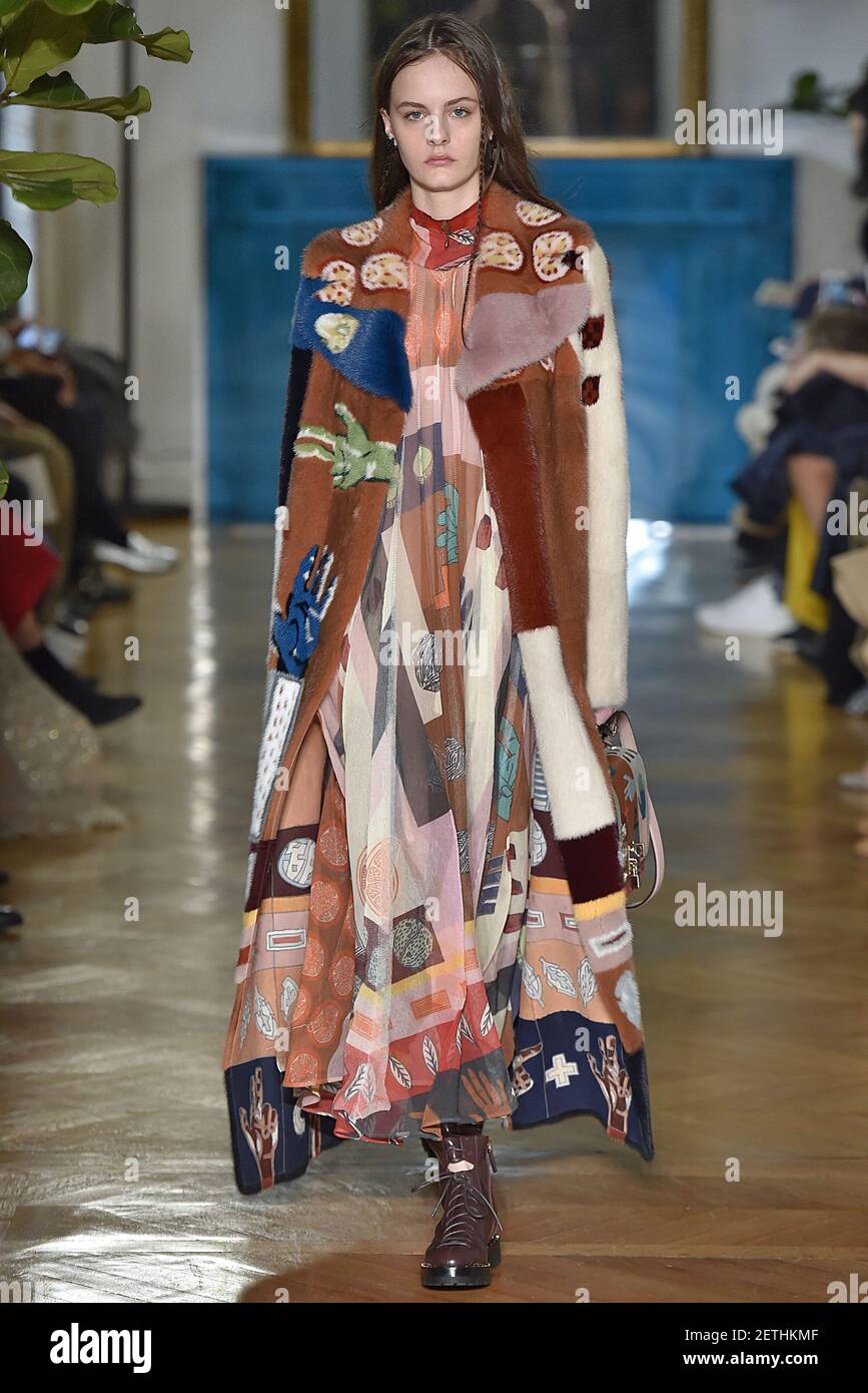 Model Lea Holzfuss walks on the runway during the Valentino Fashion ...