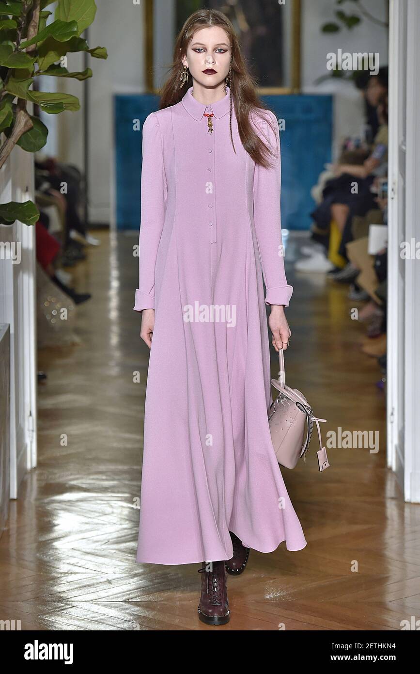 Model Carson Zehner walks on the runway during the Valentino Fashion ...