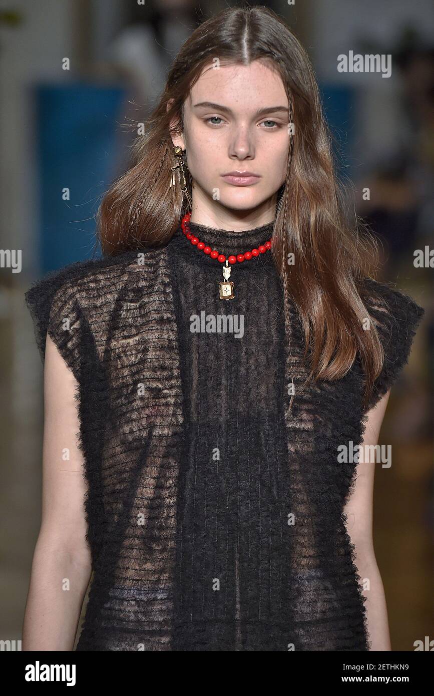 Model Sara Dijkink walks on the runway during the Valentino Fashion Show at FW17 held at the ...
