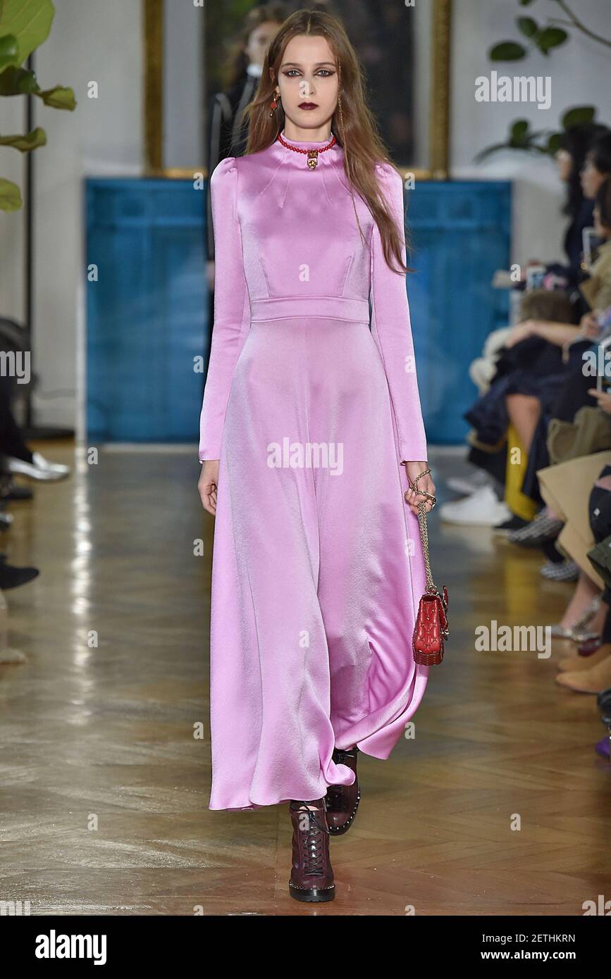 Model walks on the runway during the Valentino Fashion Show at FW17 ...