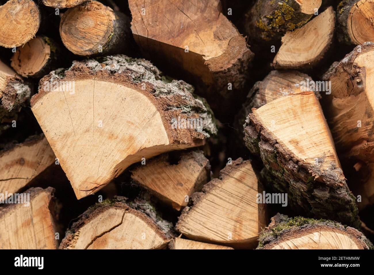 Background of chopped wood. Firewood for kindling the fireplace. Wood ...