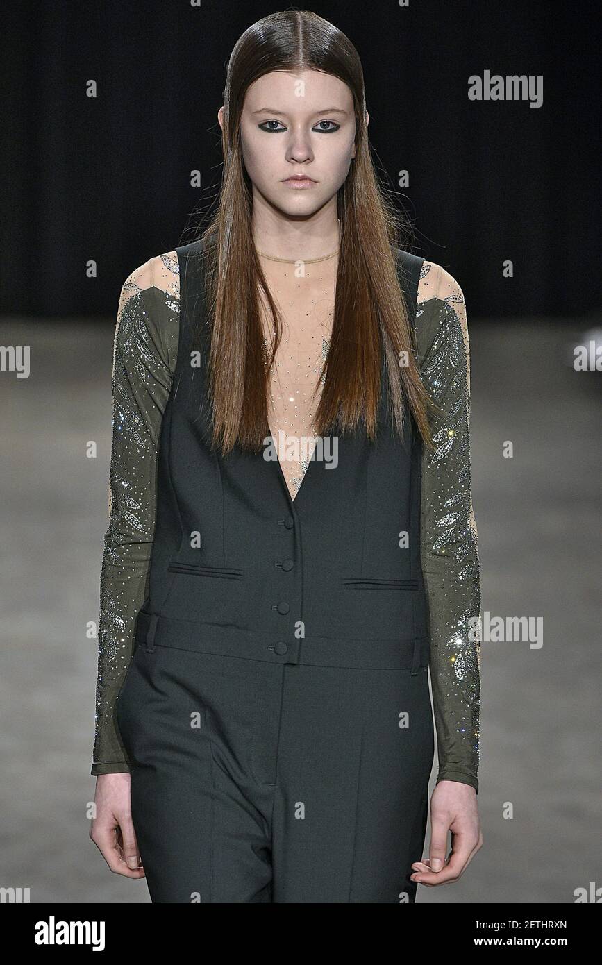 Model Carson Zehner walks on the runway during the Veronique Branquinho ...