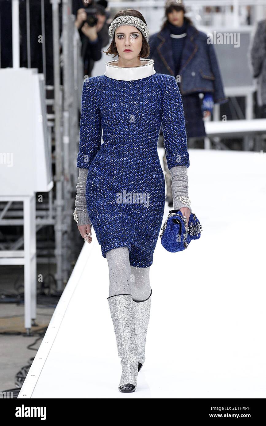 Model Cris Herrmann walks on the runway during the Chanel Fashion Show ...