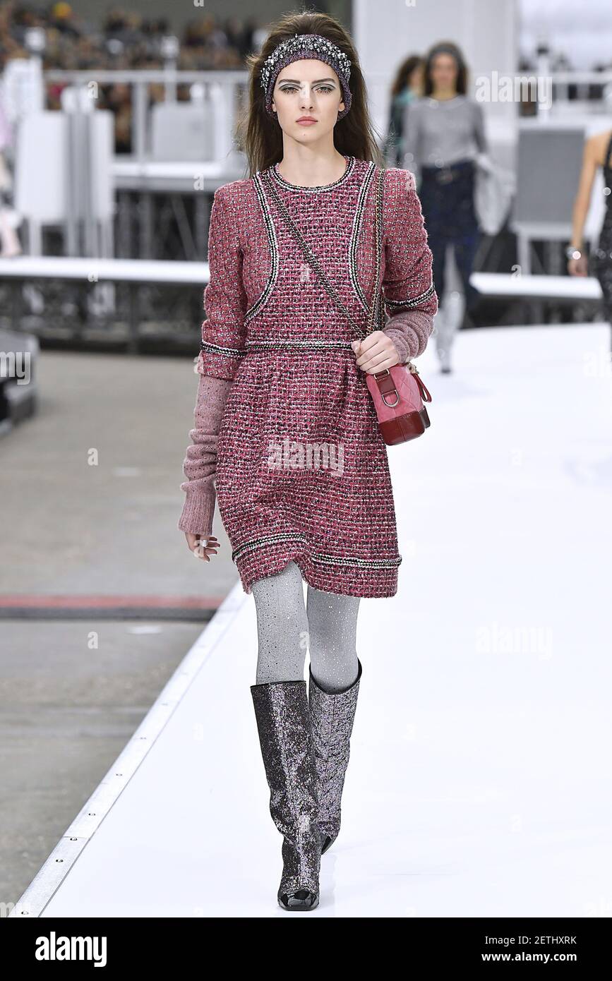 Model Marie Damian walks on the runway during the Chanel Fashion Show ...