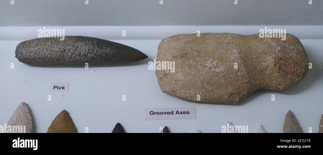 Pick and grooved axe Stock Photo - Alamy
