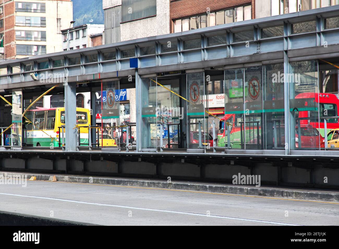 The metrobus in Bogota, Colombia, South America Stock Photo - Alamy