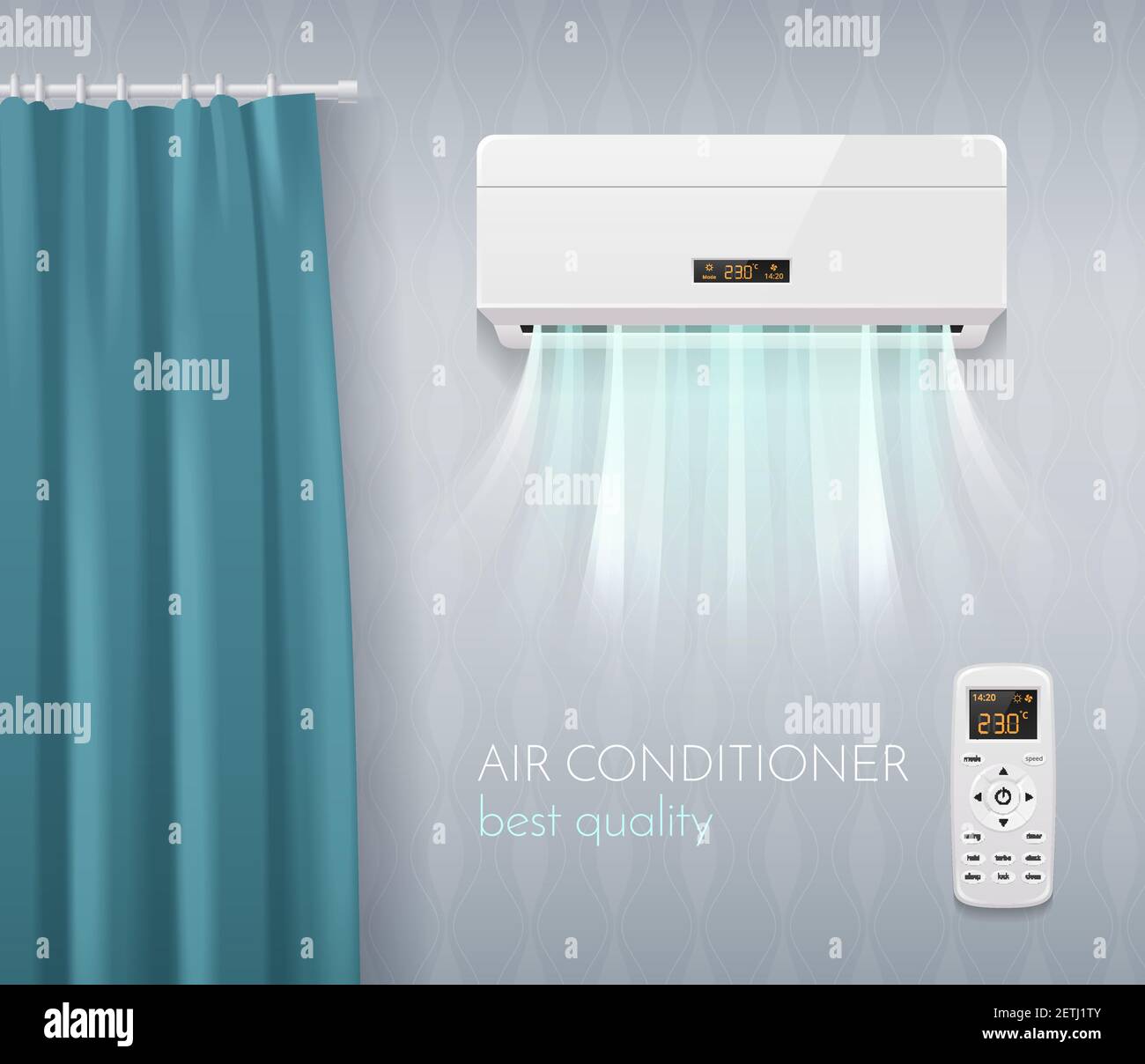 Climate control poster with air conditioning technology symbols ...