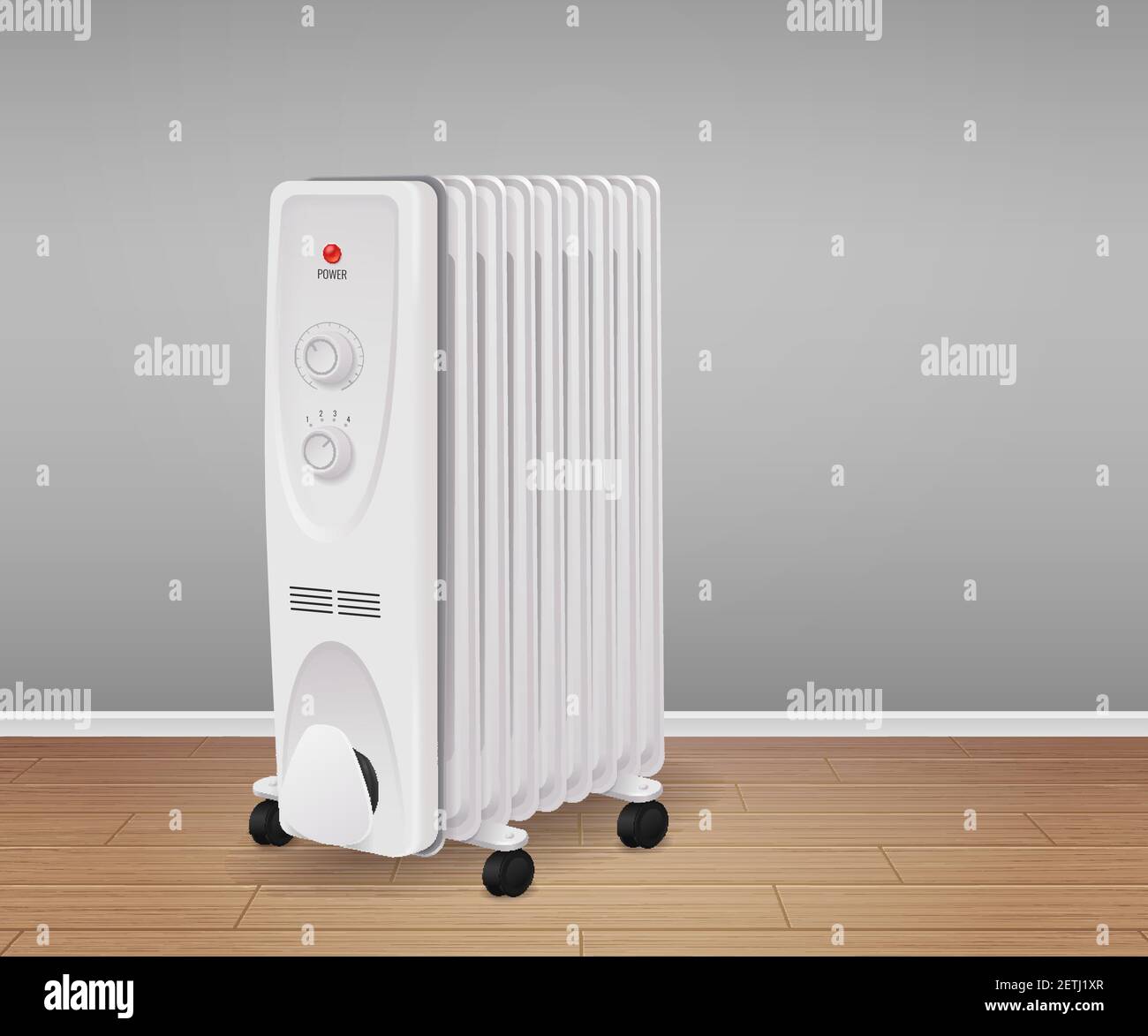 Climate control equipment realistic background with heating technology ...