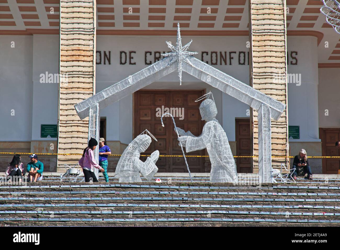 The art in Montserrat monastery on the mount, Bogota, Colombia Stock ...