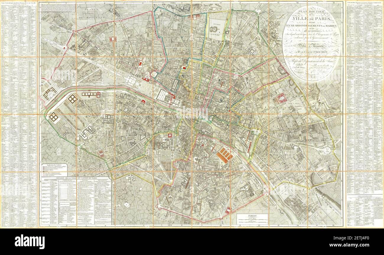 Picquet map of Paris 1814 - U of Chicago Stock Photo - Alamy
