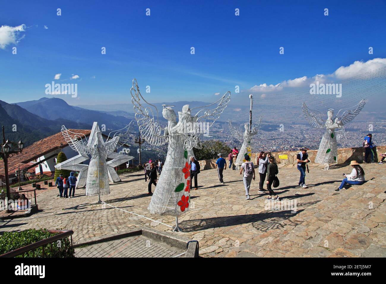 The art in Montserrat monastery on the mount, Bogota, Colombia Stock ...