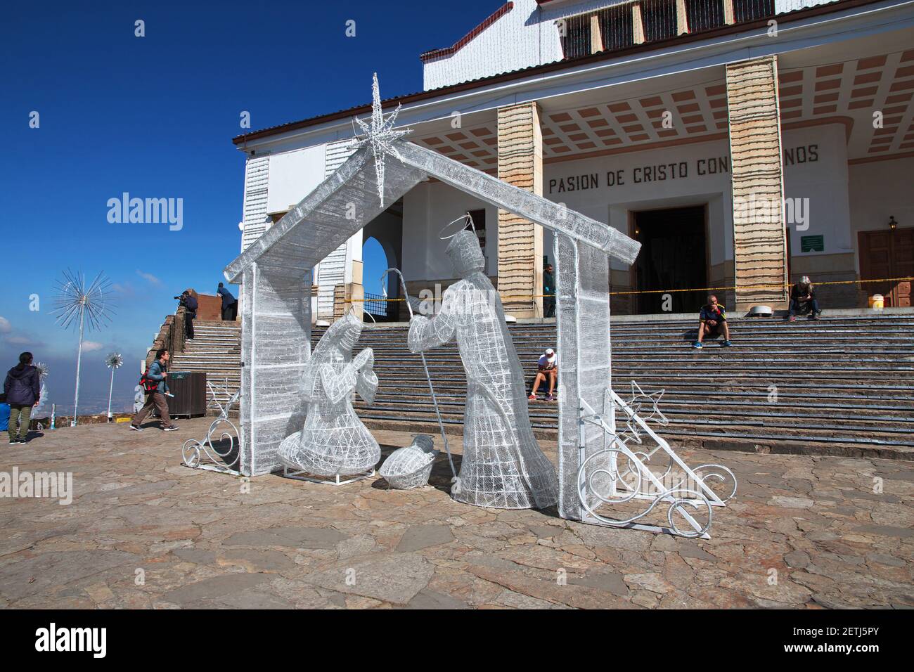The art in Montserrat monastery on the mount, Bogota, Colombia Stock ...