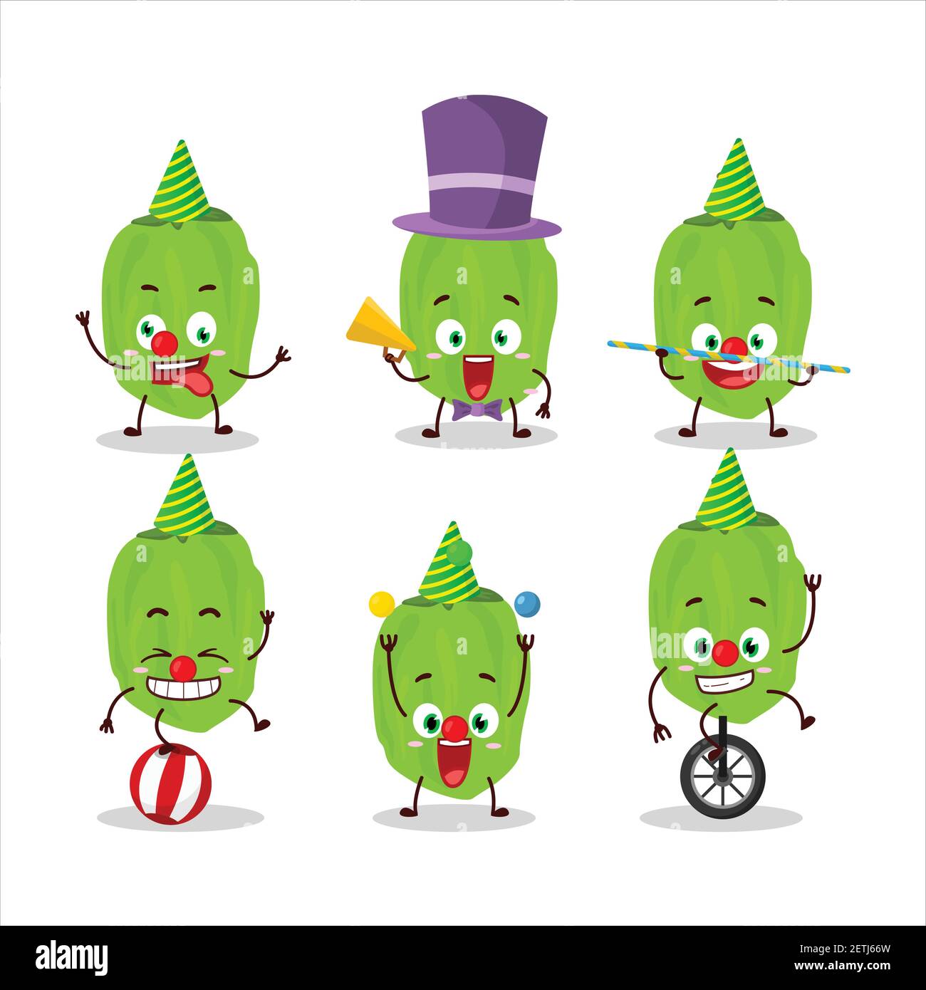 Cartoon character of green habanero with various circus shows. Vector ...