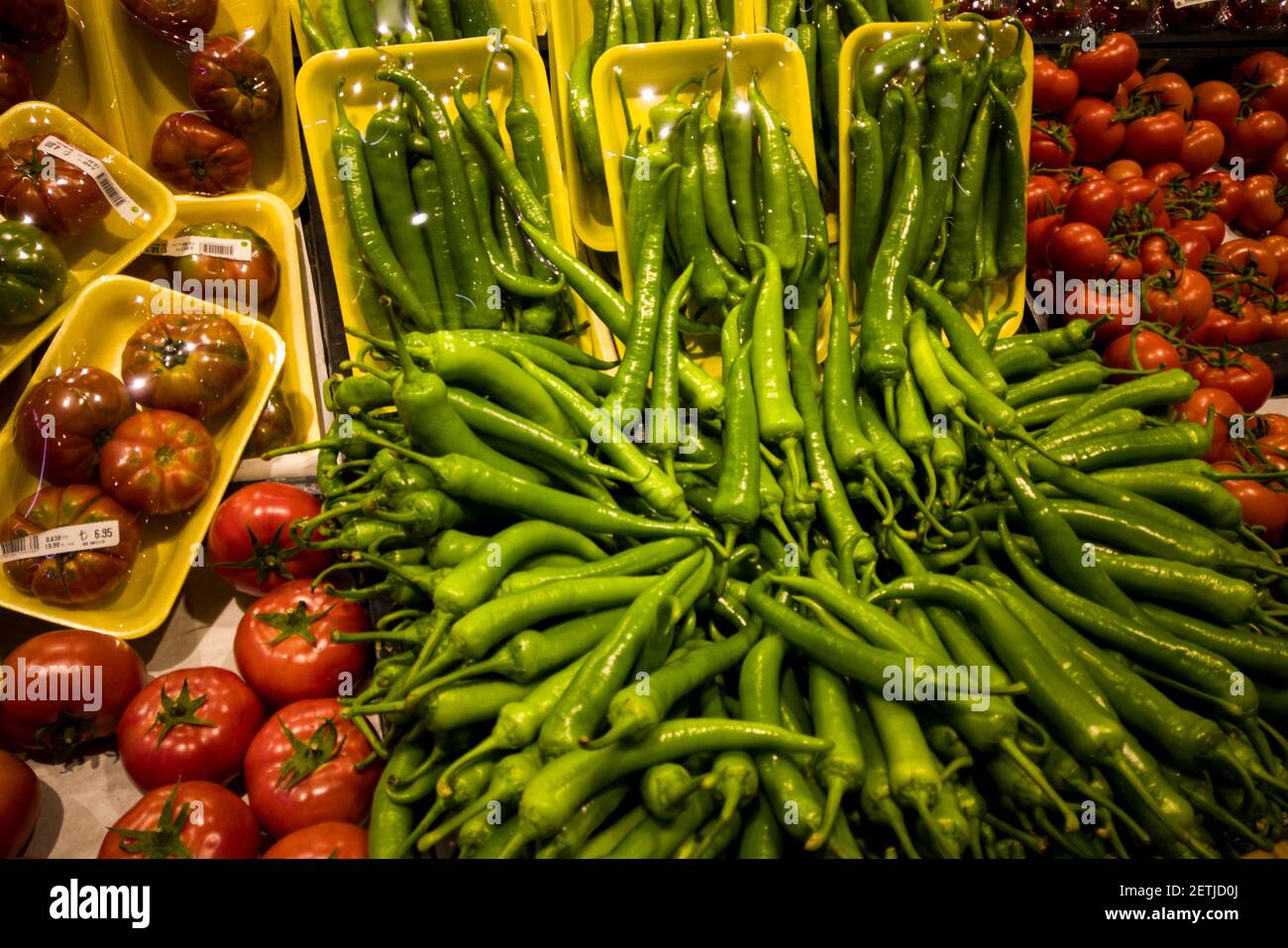 fresh farm vegetables in supermarket Stock Photo - Alamy