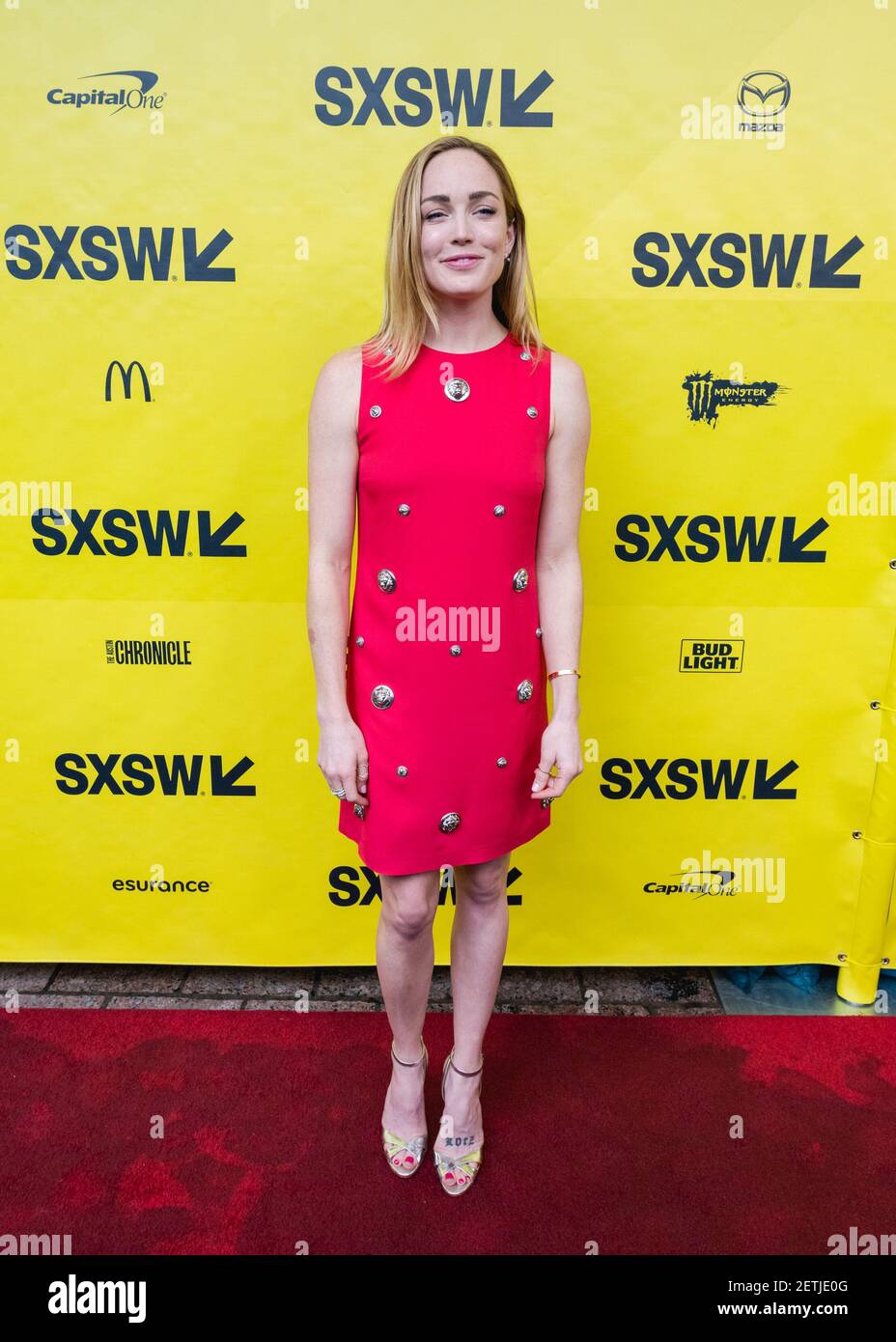 Caity Lotz attends the premiere of Small Town Crime at the Paramount ...