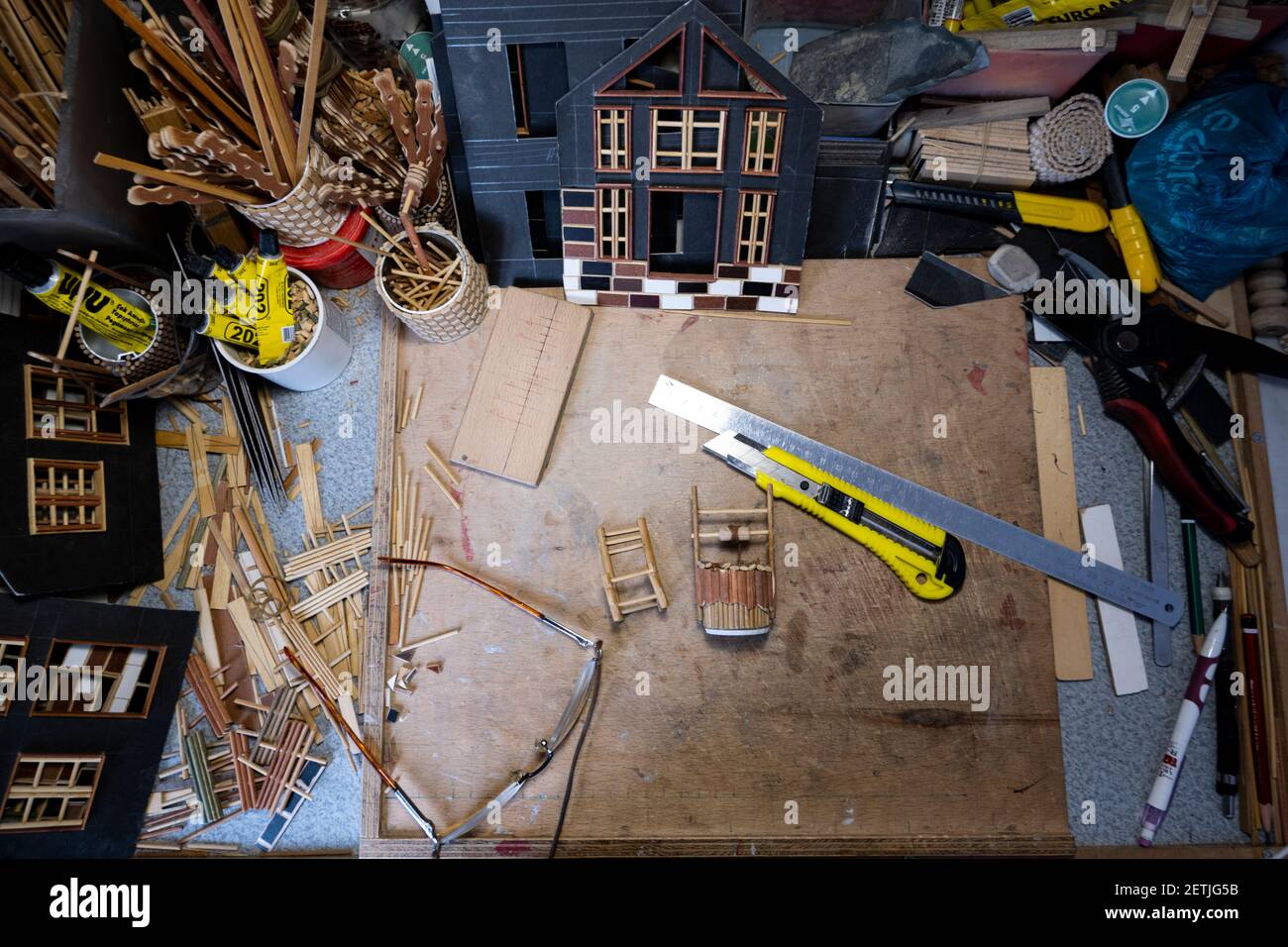 hand made wood model craft Stock Photo - Alamy