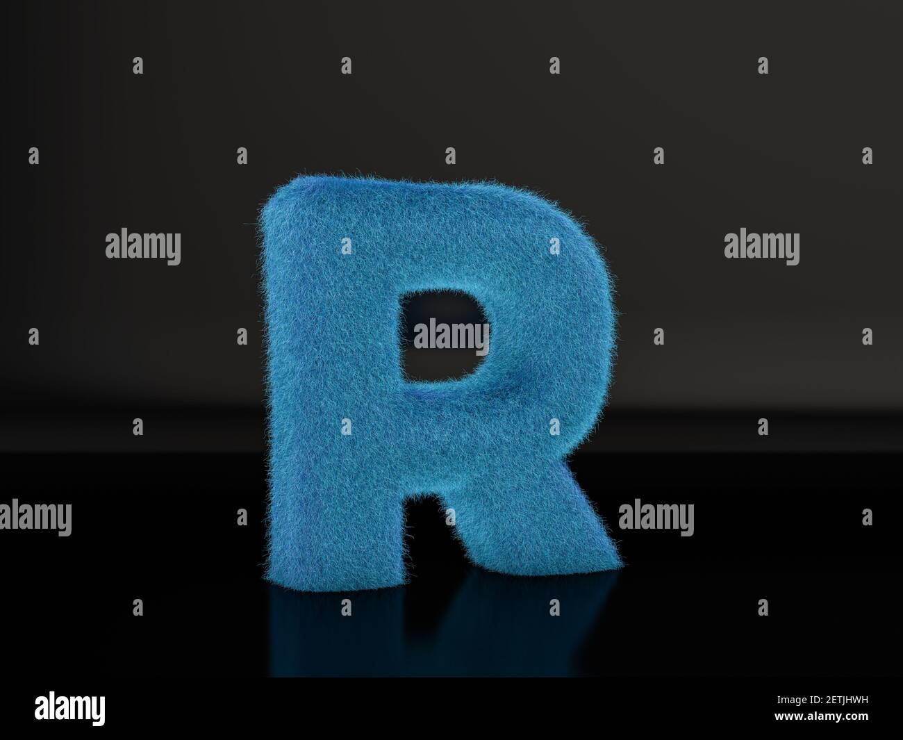 Fur letter R on a black background. 3d illustration Stock Photo - Alamy