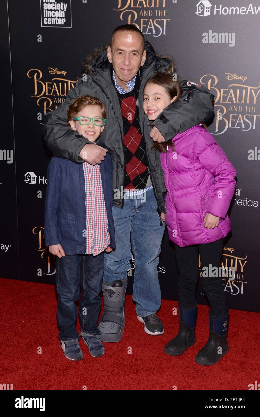 Gilbert Gottfried (center) and his children attend the 'Beauty And The ...