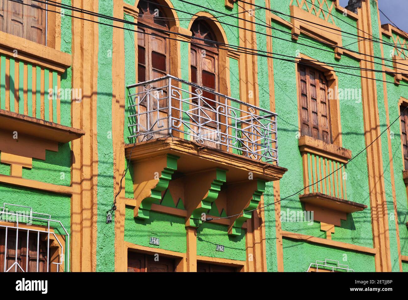 The vintage balcony in Bogota, Colombia, South America Stock Photo - Alamy