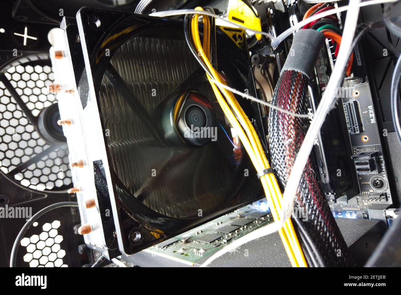 close up shot of desktop computer case inside Stock Photo - Alamy