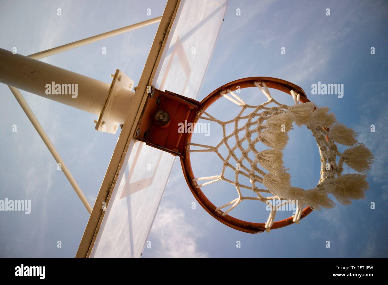 Basketball rim amazing shot with sky Stock Photo - Alamy