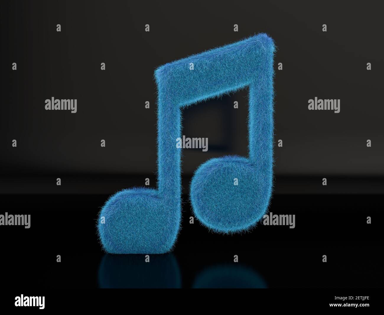 Fur music note symbol on a white background. 3d illustration Stock ...