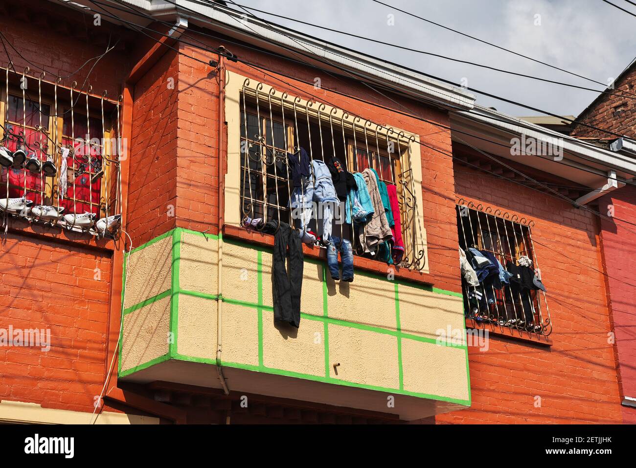The vintage balcony in Bogota, Colombia, South America Stock Photo - Alamy