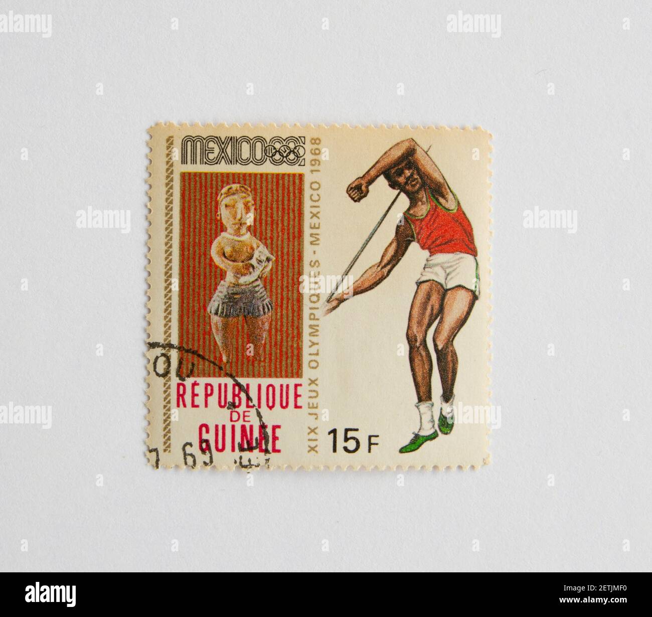 01.03.2021 Istanbul Turkey. Guinea Republic Postage Stamp. circa 1968 ...