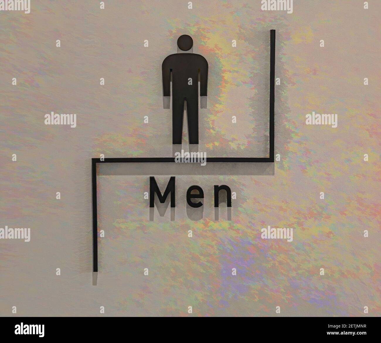 Symbol indicating the visitor has reached the men's room behind this ...