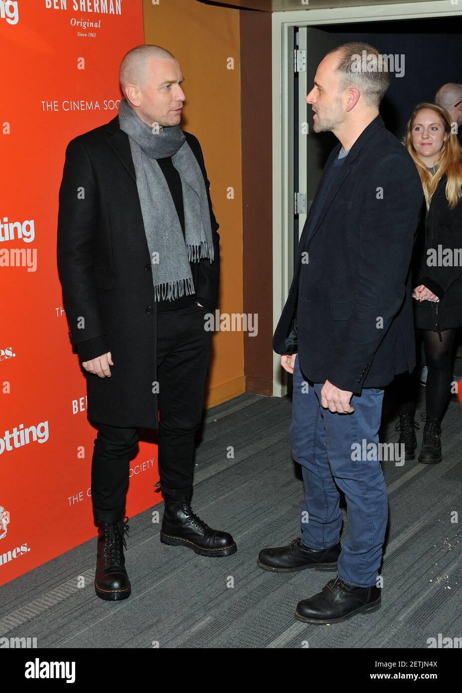 L-R: Actors Ewan McGregor and Jonny Lee Miller attend the NY screening ...