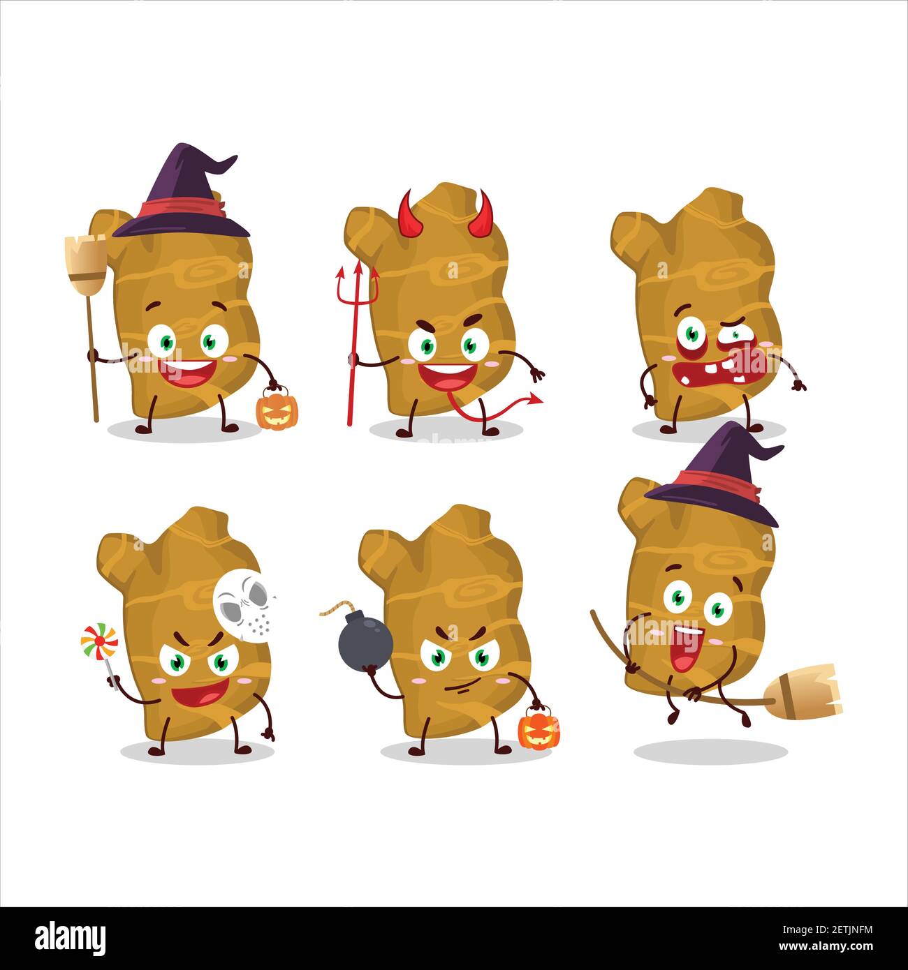 Halloween expression emoticons with cartoon character of jerusalem ...