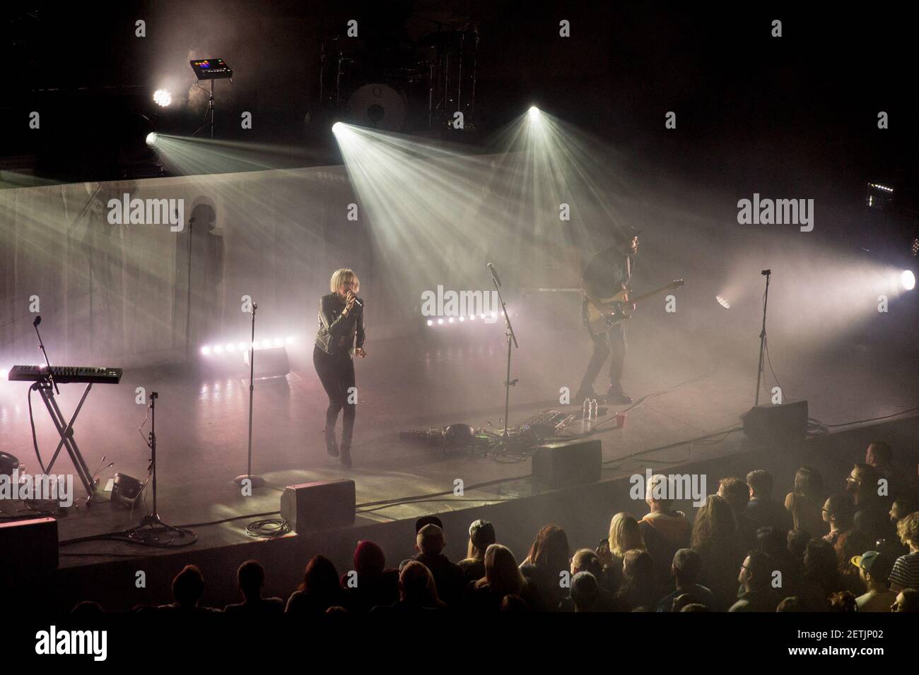 Sarah Barthel and Josh Carter of Phantogram at Orpheum Theater on March ...