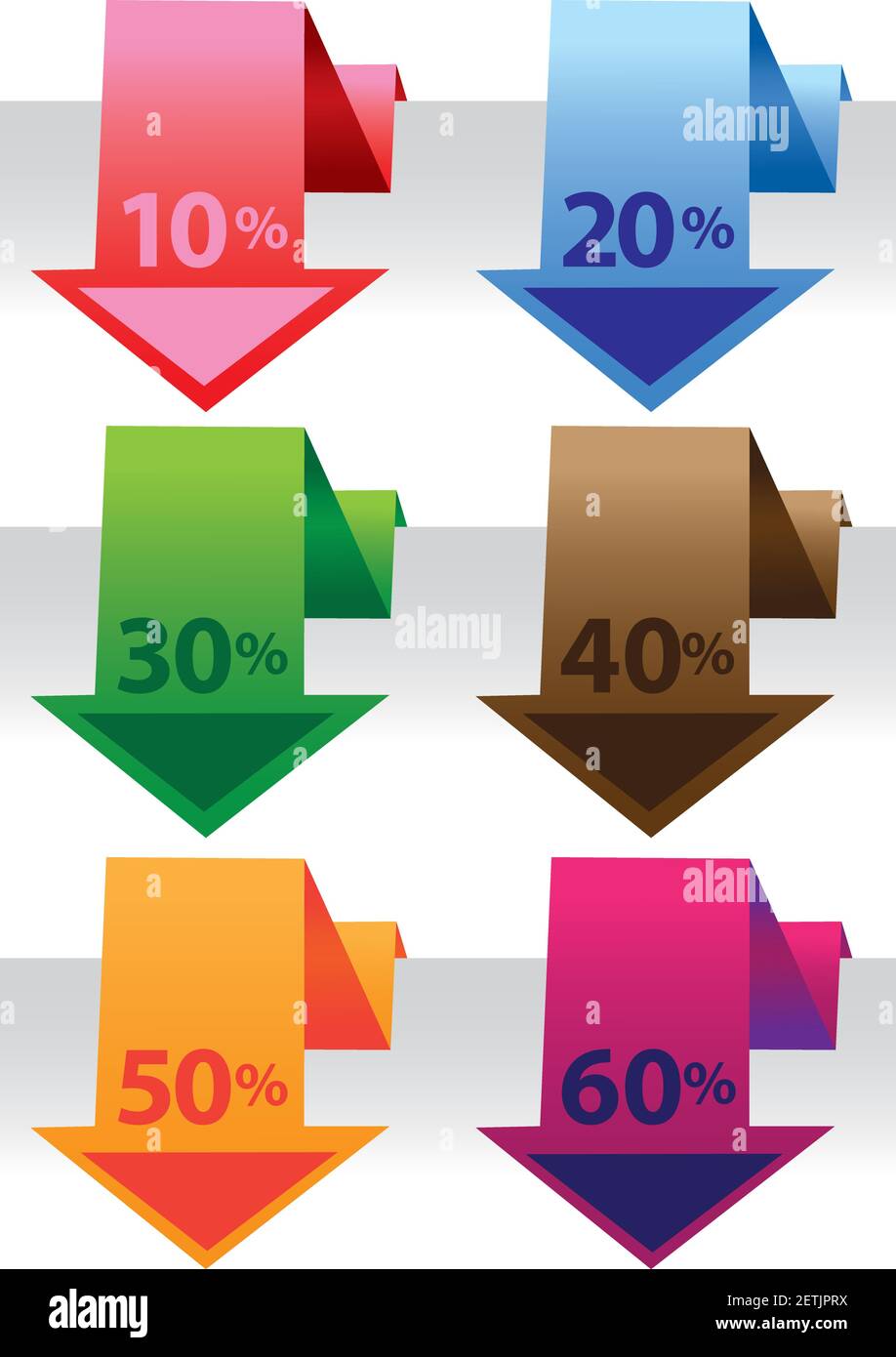 Promotional sale labels with price percent cut. Vector illustration ...