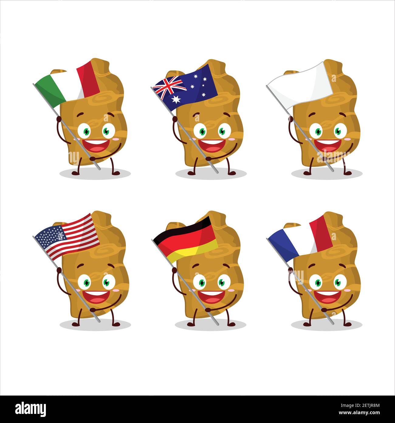 Jerusalem architoke cartoon character bring the flags of various ...