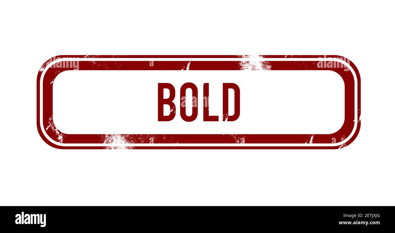 Bold - red grunge button, stamp Stock Photo - Alamy