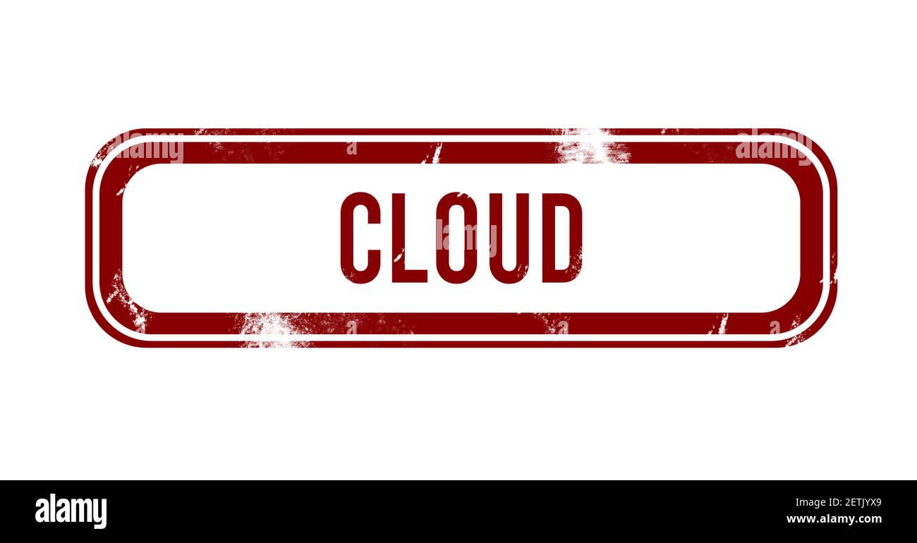 Cloud - red grunge button, stamp Stock Photo - Alamy