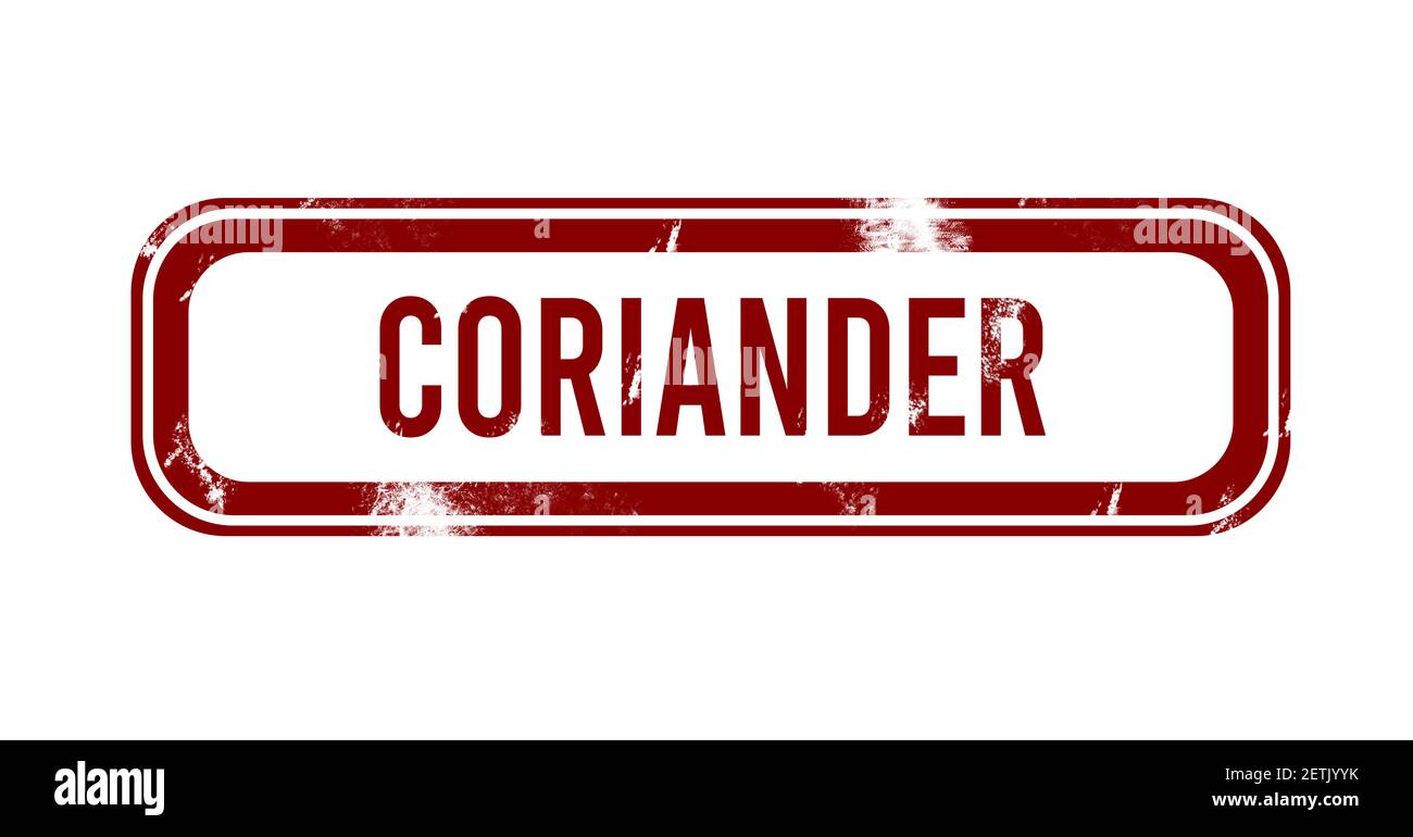 coriander - red grunge button, stamp Stock Photo - Alamy