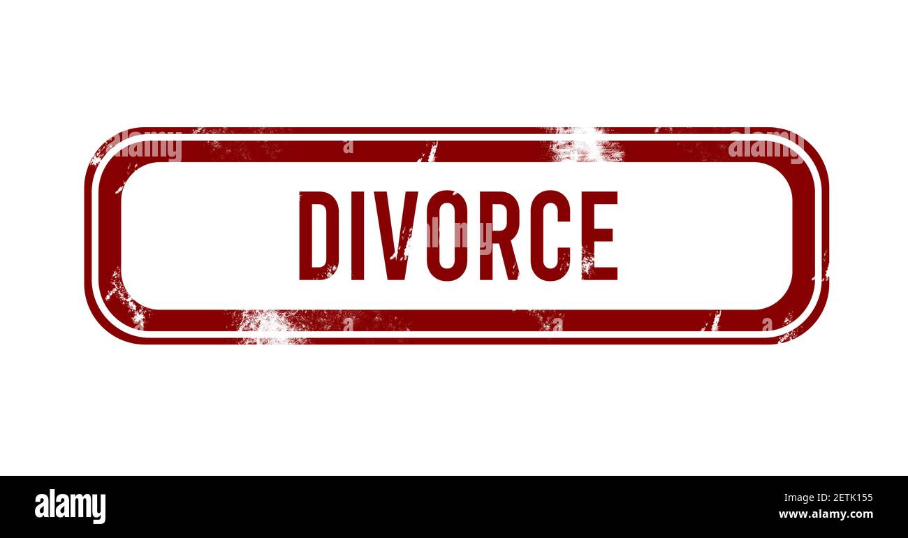 divorce - red grunge button, stamp Stock Photo - Alamy