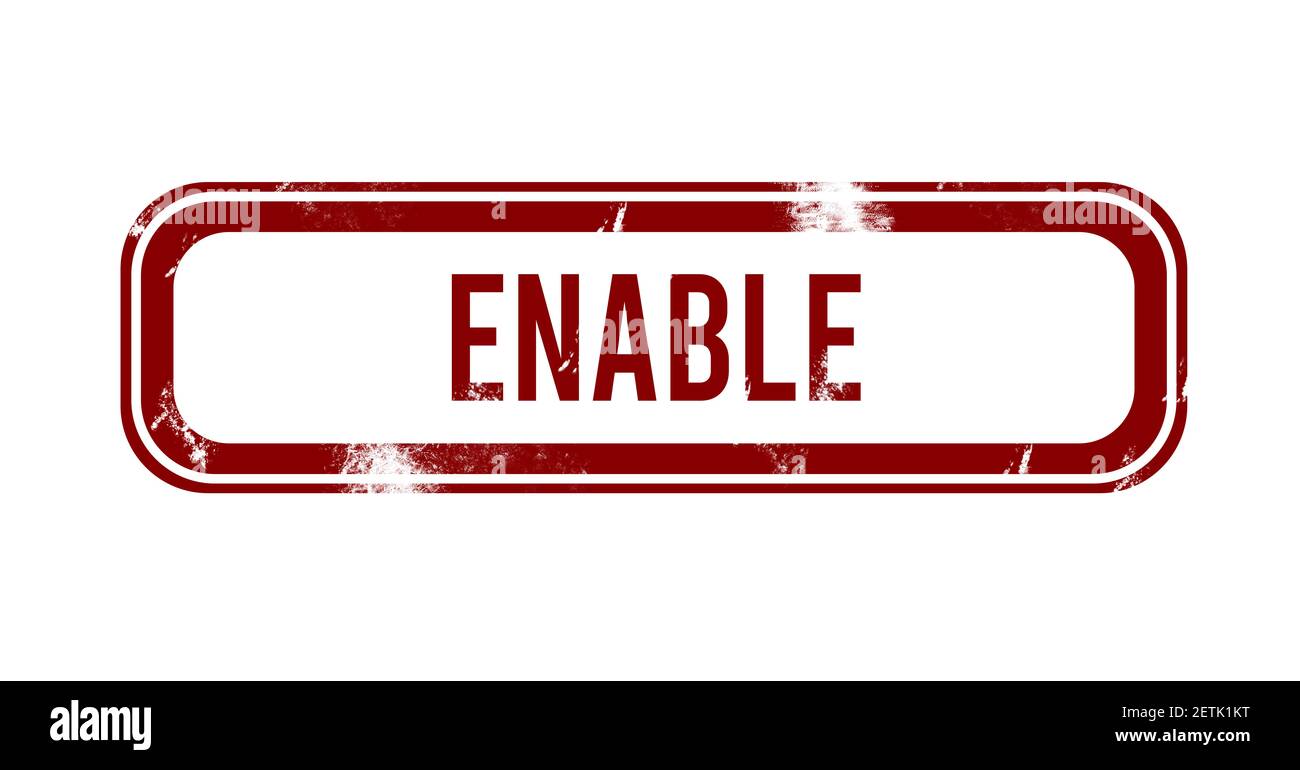 Enable - red grunge button, stamp Stock Photo - Alamy Enable - red grunge button, stamp Stock Photo - Alamy