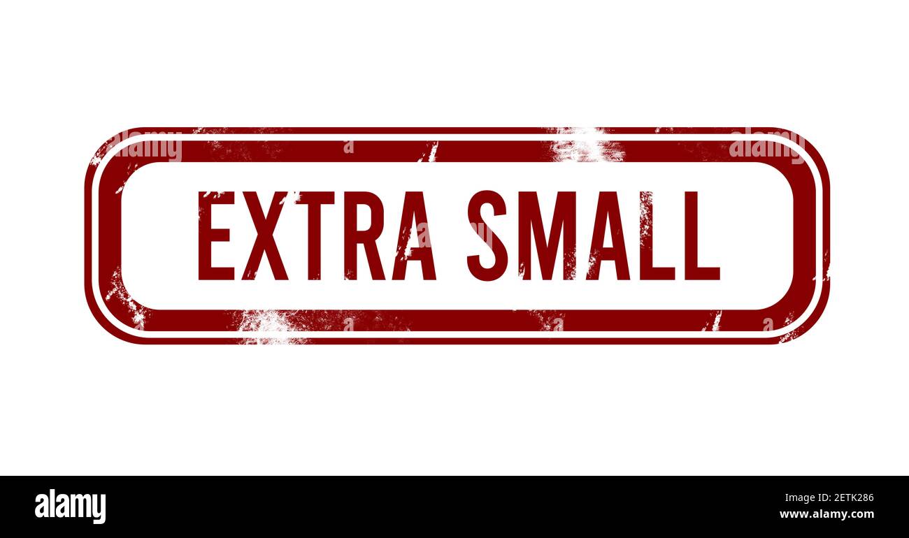 Extra small - red grunge button, stamp Stock Photo - Alamy