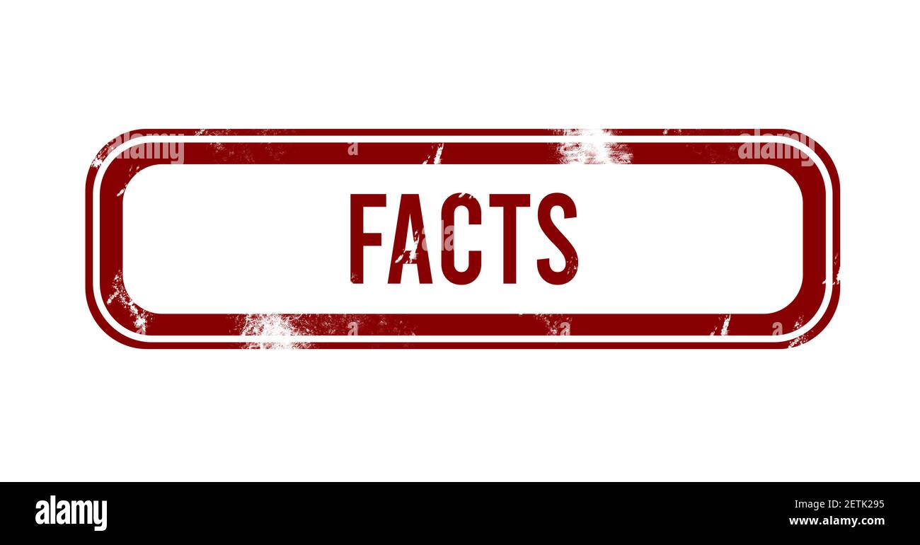 Facts - red grunge button, stamp Stock Photo - Alamy
