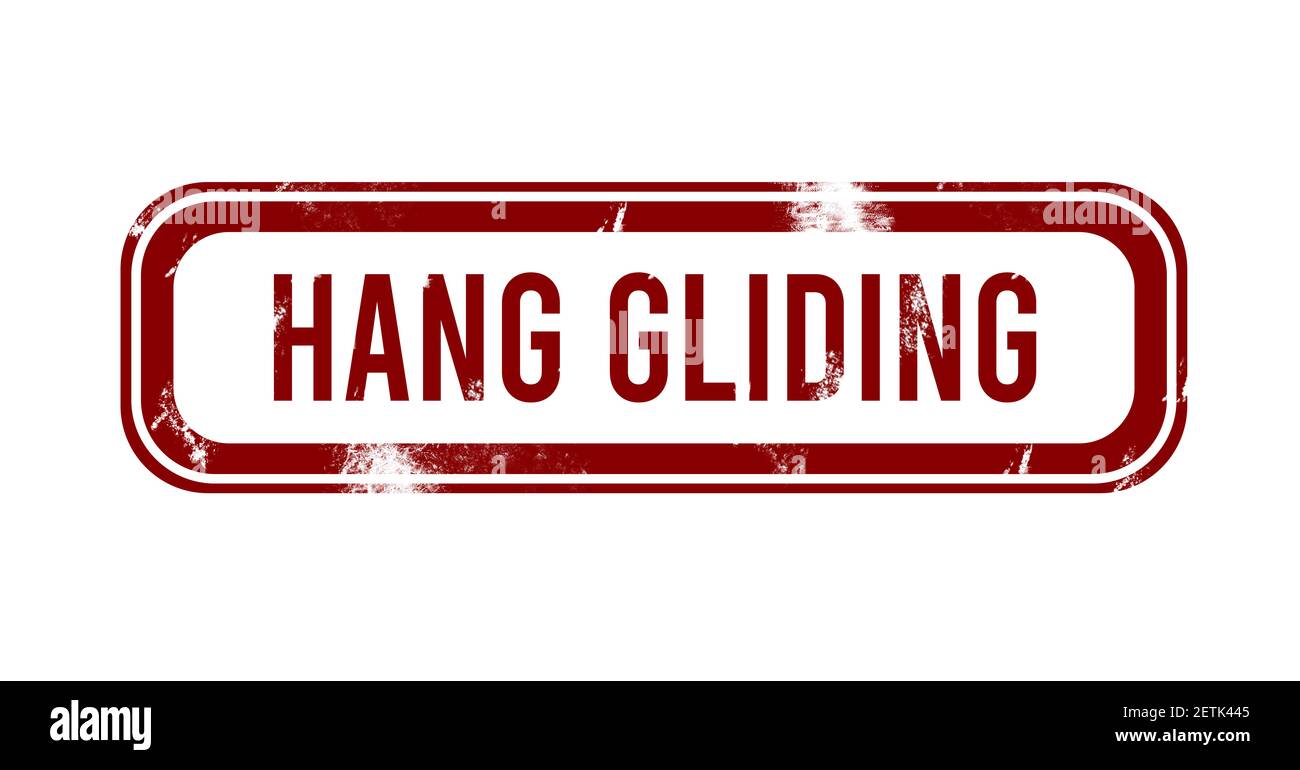 Hang Gliding - red grunge button, stamp Stock Photo - Alamy