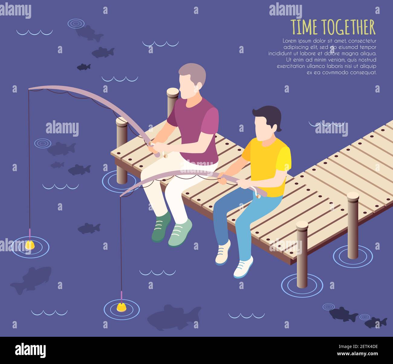 Fishing time vector vectors hi-res stock photography and images - Alamy